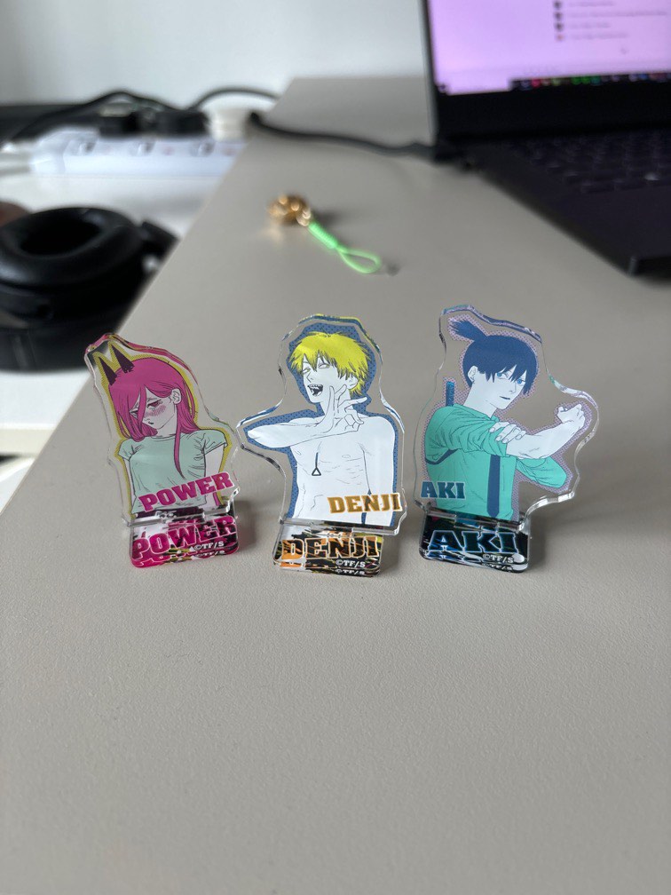 Chainsaw man aki Denji power figure acrylic stand, Hobbies & Toys ...