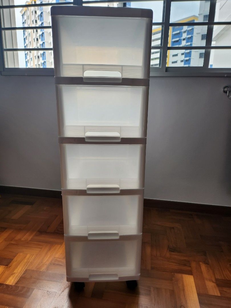 Citylife 90L 5 Tier Drawers Multi-Purpose Comfort Cabinet With Wheels G-5022, Furniture & Home ...