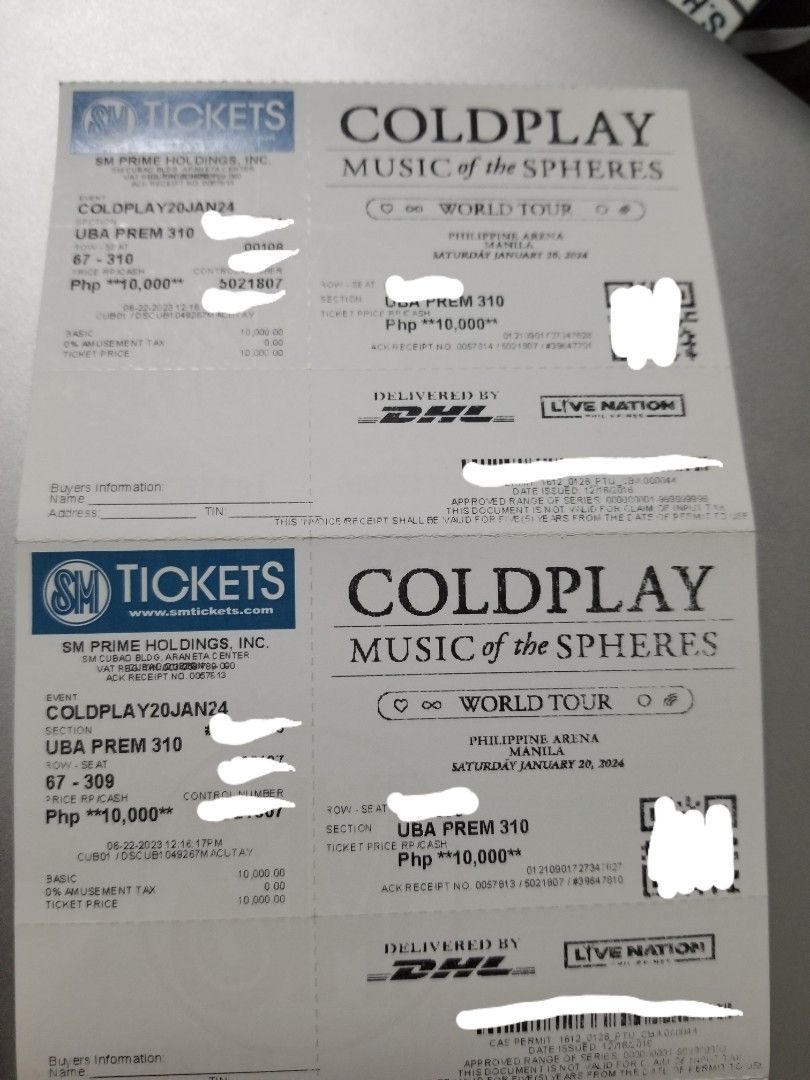 Coldplay 2024 tickets, Tickets & Vouchers, Event Tickets on Carousell