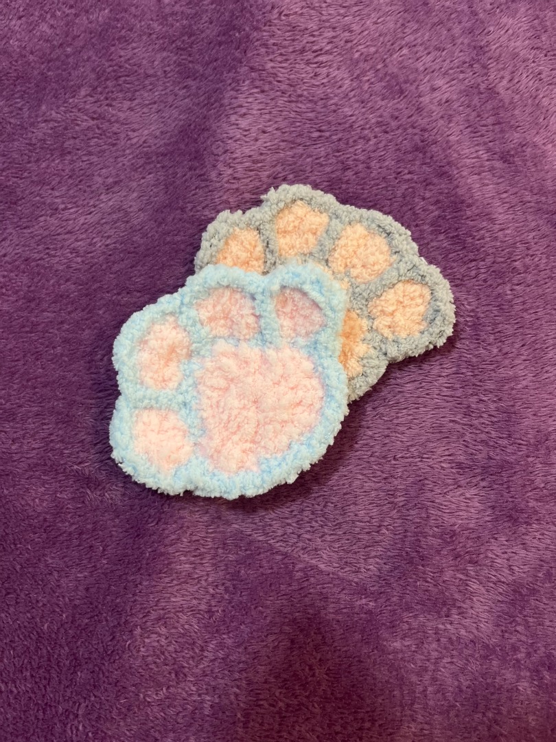 Crochet Paw Coaster, Hobbies & Toys, Stationery & Craft, Handmade Craft ...