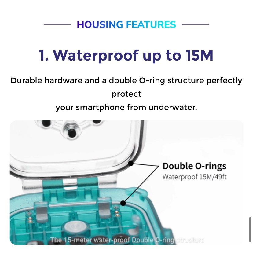 DIVEROID Universal Lite Underwater Smart Phone Universal Housing for ...