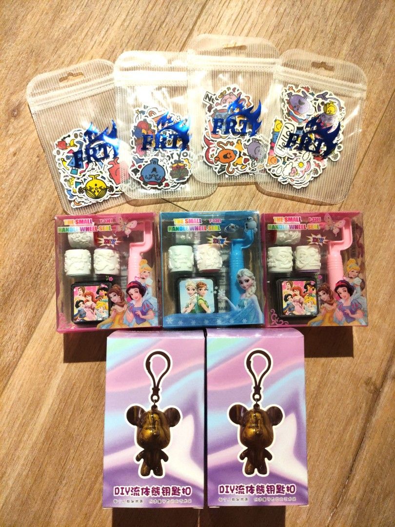 Diy bearbrick paint & princess stamp & Mr men stickers bundle, Hobbies ...
