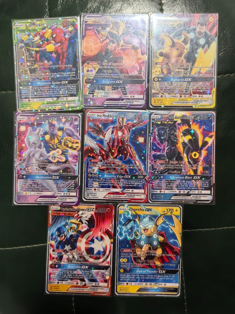 DIY Pokemon with Marvel Hero cards (Shining stars), Hobbies & Toys ...