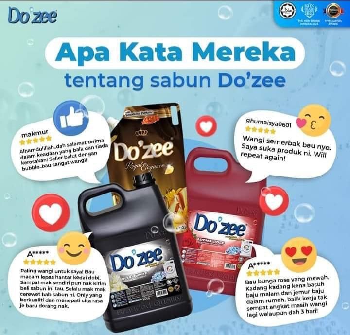 Dozee Sabun Cuci dijamin kualiti dan halal, Furniture & Home Living ...