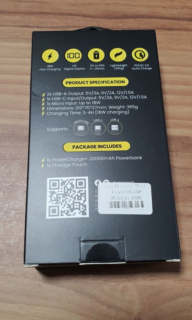 Elon Tech 18W 20000MAH, Mobile Phones & Gadgets, Other Gadgets on Carousell