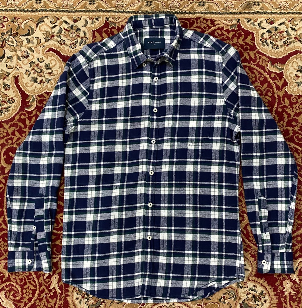 Flannel Rope Man, Men's Fashion, Tops & Sets, Formal Shirts on Carousell