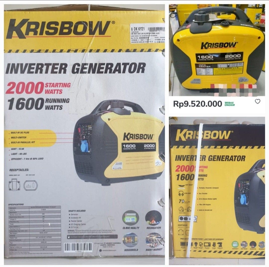 Genset Inverter Generator Krisbow, Elektronik, Lainnya di Carousell