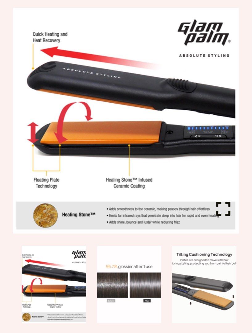 Glampalm Hair Straightener GP201, Beauty & Personal Care, Hair on Carousell