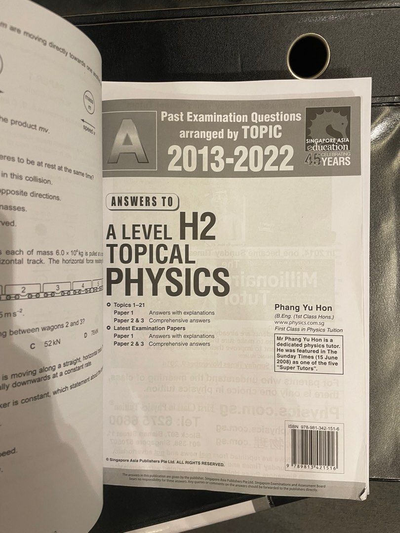 H2 Physics TYS topical, Hobbies & Toys, Books & Magazines, Assessment ...