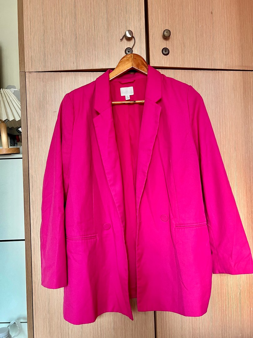 H&M fuschia oversize blazer, Women's Fashion, Coats, Jackets and ...