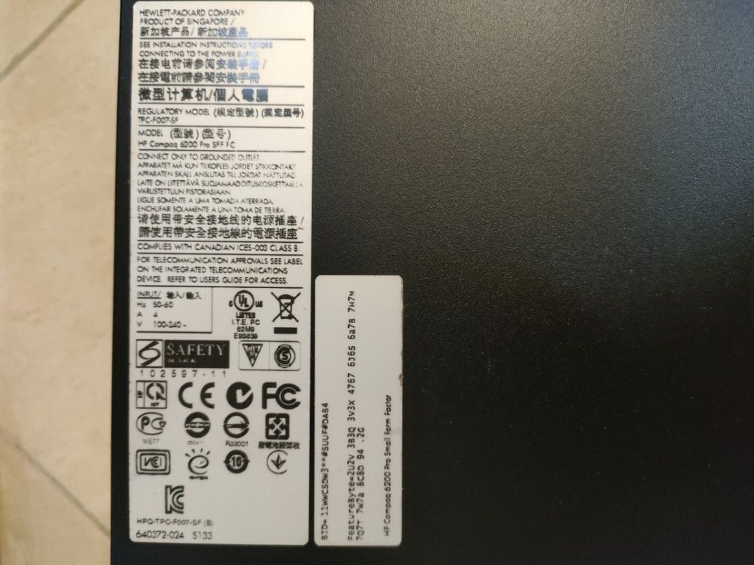 Hp Compac 6200 Pro Small Form Factor, Computers & Tech, Desktops on ...