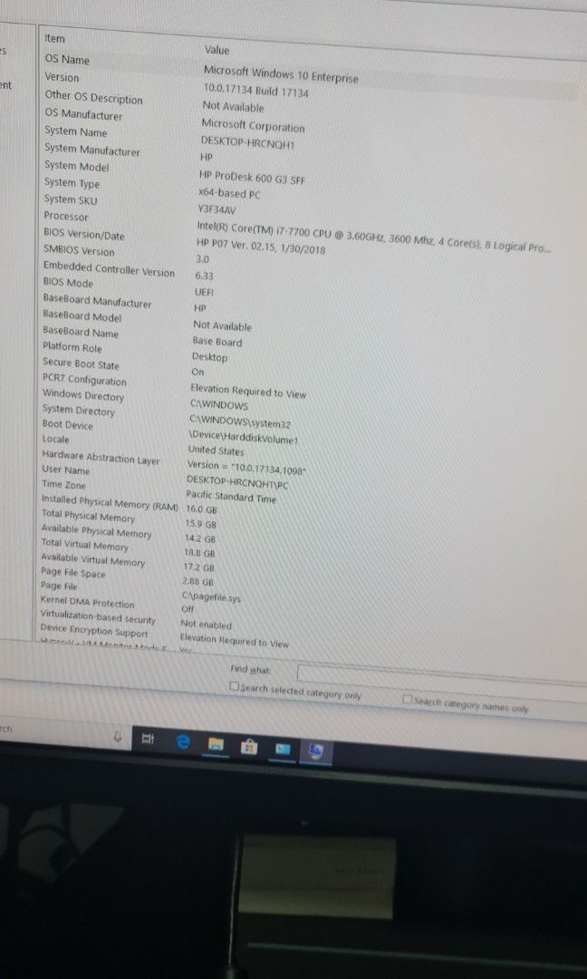 HP ProDesk 600 G3 SFF - i7 CPU 3.6Mhz, 16GB RAM, 256GB SSD, Computers ...
