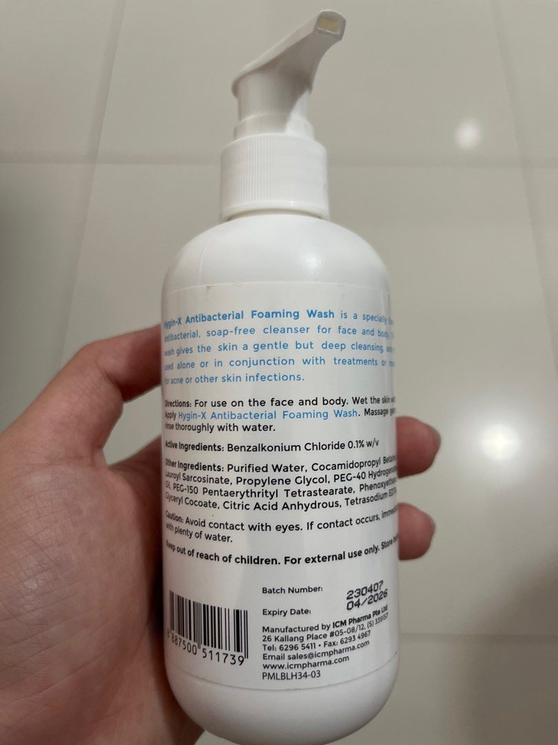 Hygin-X Antibacterial Acne Foaming Wash, Beauty & Personal Care, Face ...