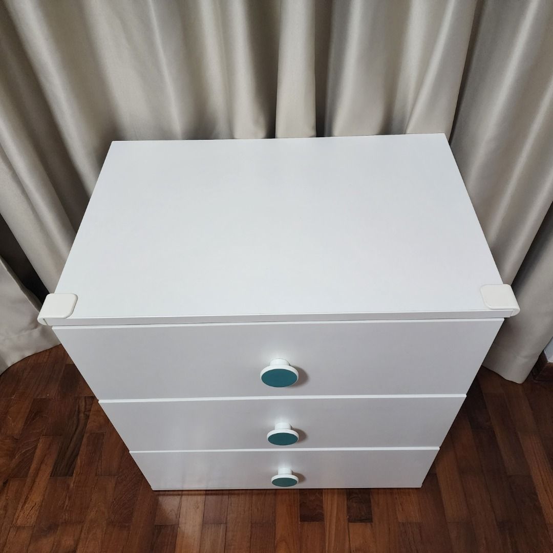Ikea GODISHUS Chest of 3 drawers, White, Furniture & Home Living ...