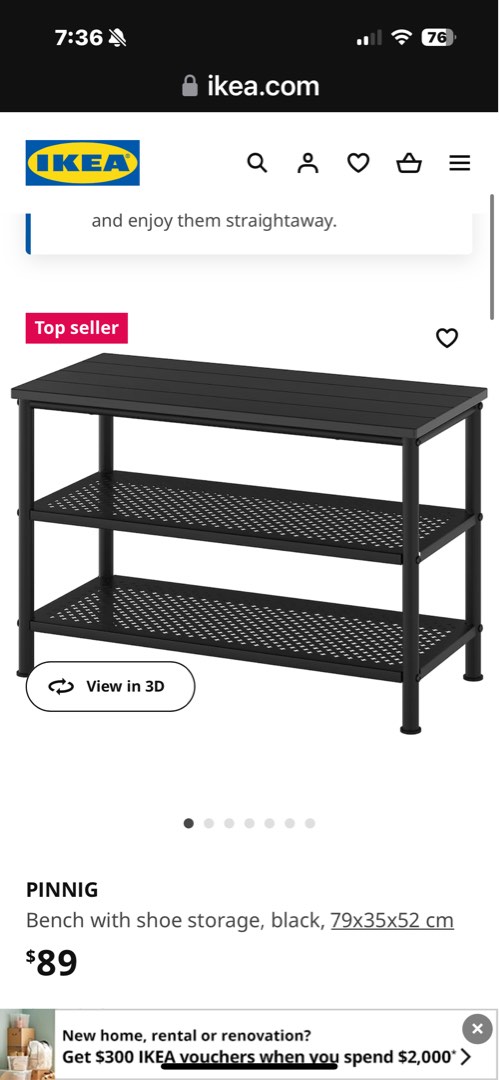 IKEA Shoe Rack (PINNIG), Furniture & Home Living, Furniture, Shelves ...