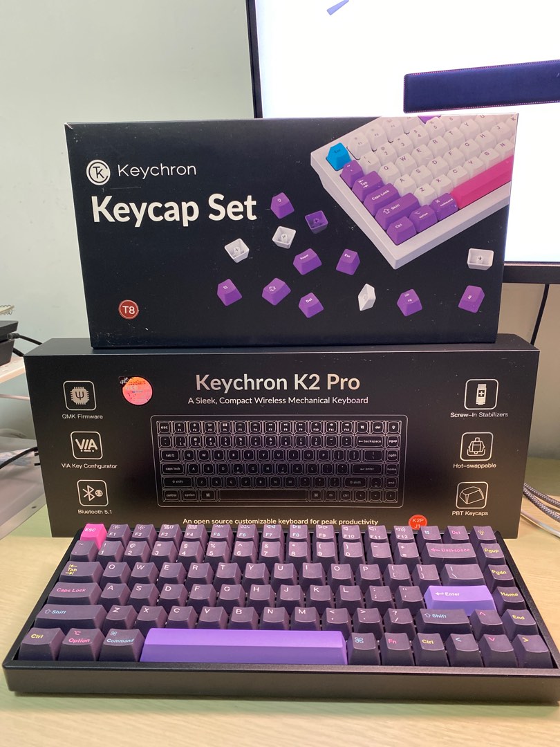 Keychron K2 pro + Dev keycap set, 電腦＆科技, 電腦周邊及配件, 電腦鍵盤及相關產品 - Carousell