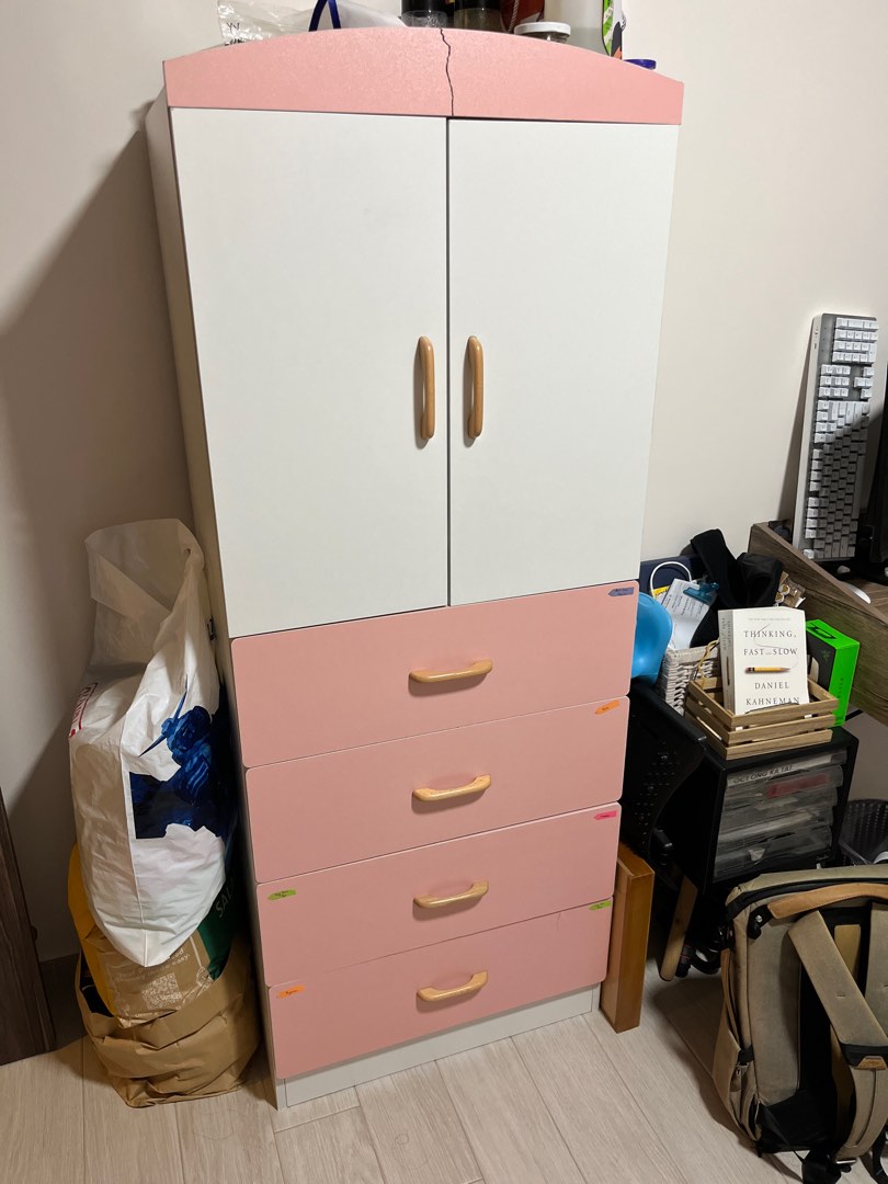Kids Wardrobe children cupboard with chest drawers, Furniture & Home ...