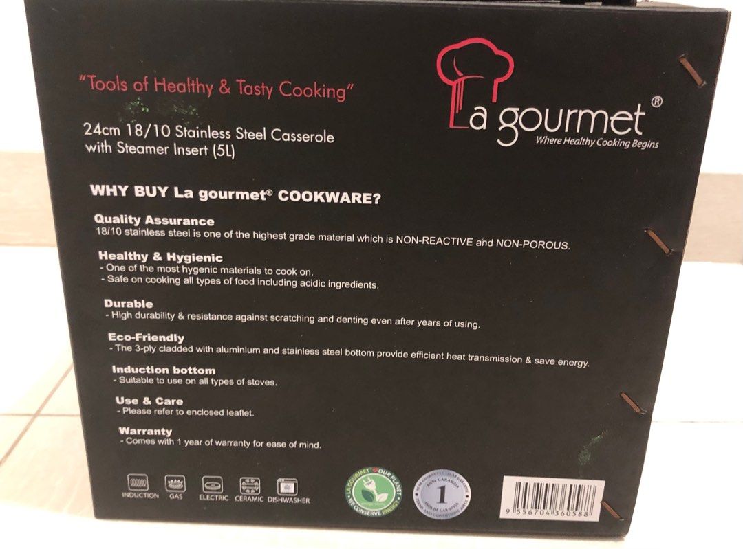 La Gourmet Stainless Steel 24cm cookware, Furniture & Home Living ...