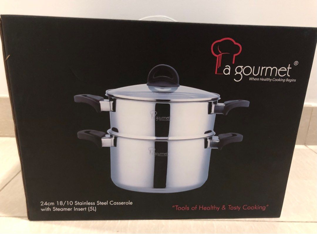 La Gourmet Stainless Steel 24cm cookware, Furniture & Home Living ...