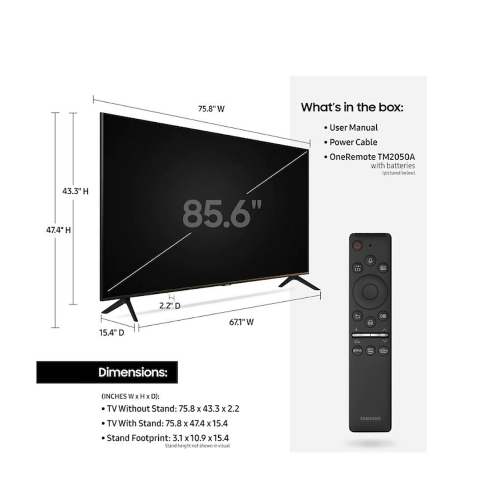 LG SAMSUNG Smart TV 86inch 4K HDR TV LG 86UQ80 Samsung 86TU9010 2022 ...