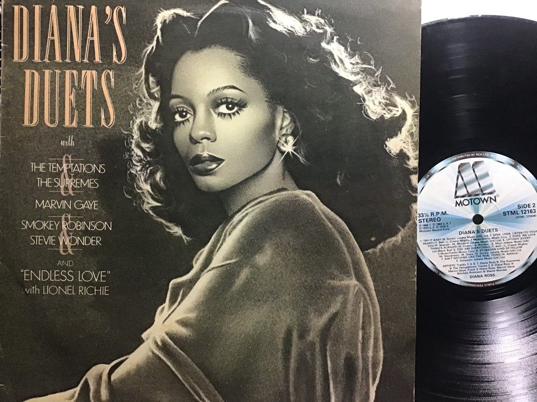 LP Diana Ross - Duets OOP VINYL RECORD Anhbis Piring Hitam Pop Motown ...