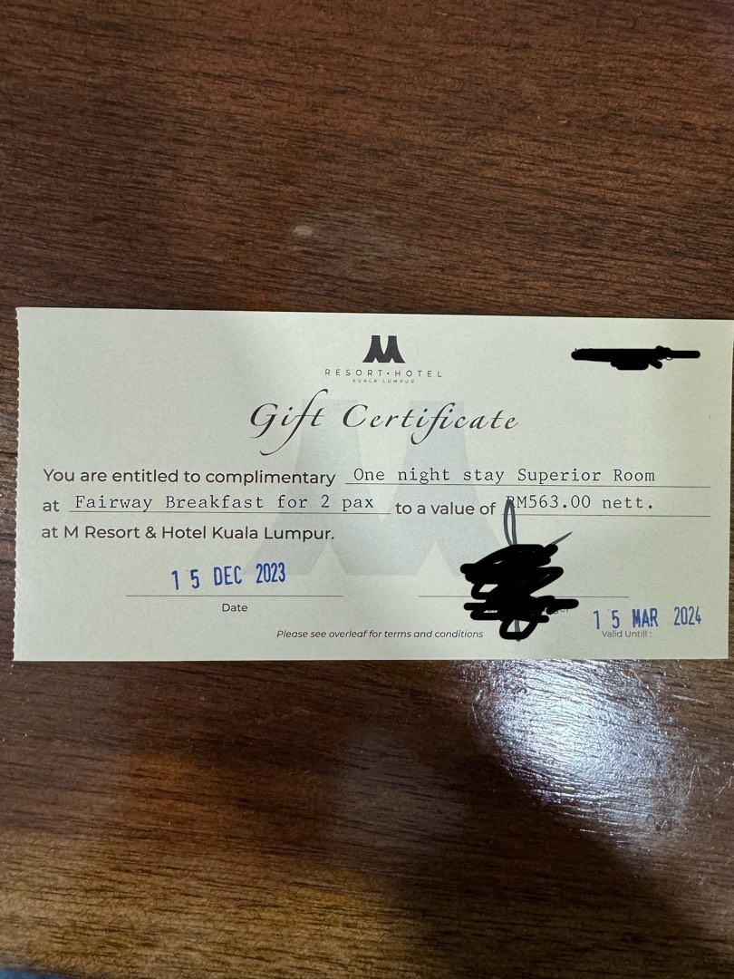 M Resort Hotel Room Voucher, Tickets & Vouchers, Vouchers on Carousell