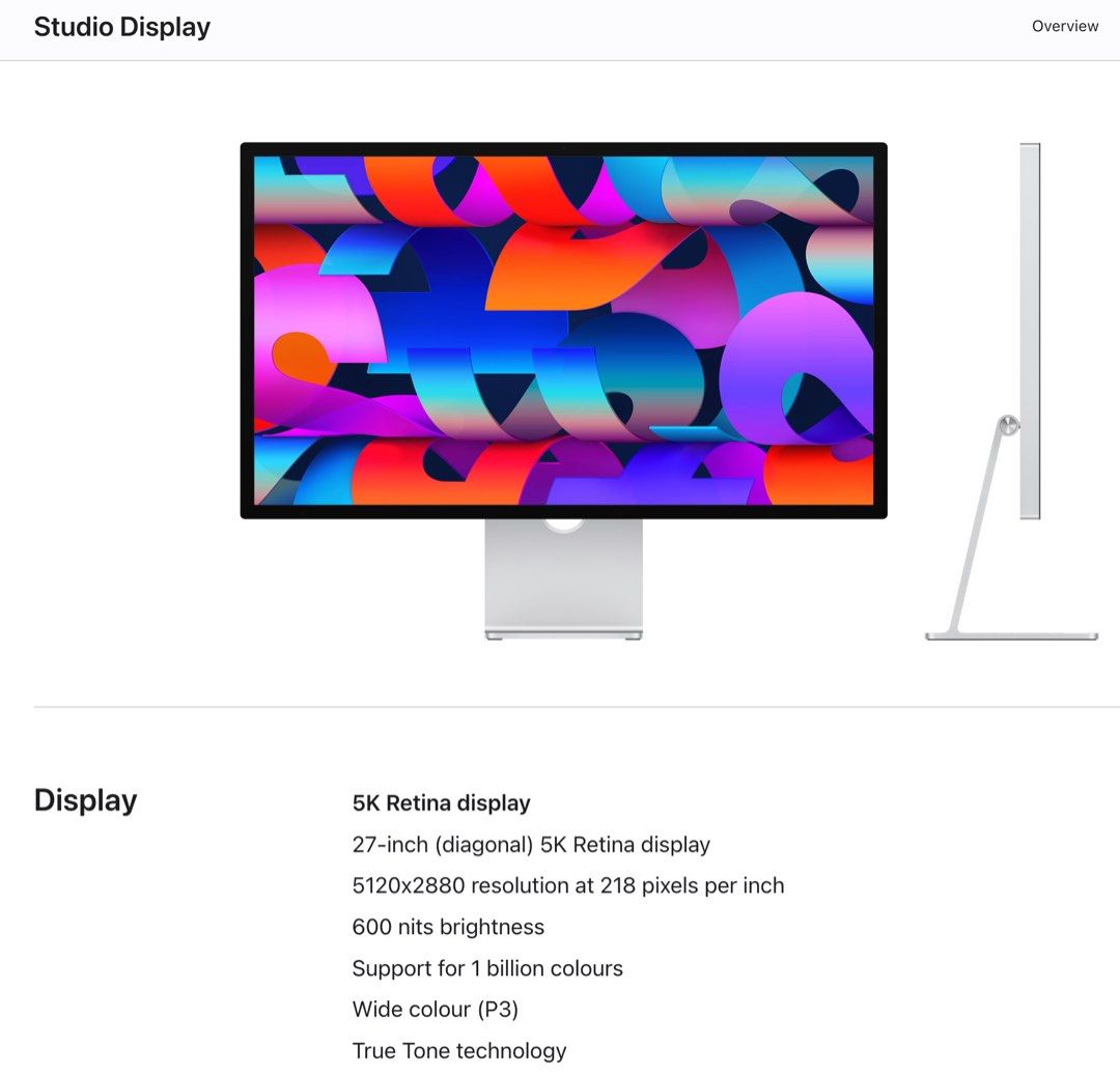 Mac Studio Display 5k, Computers & Tech, Parts & Accessories, Monitor ...