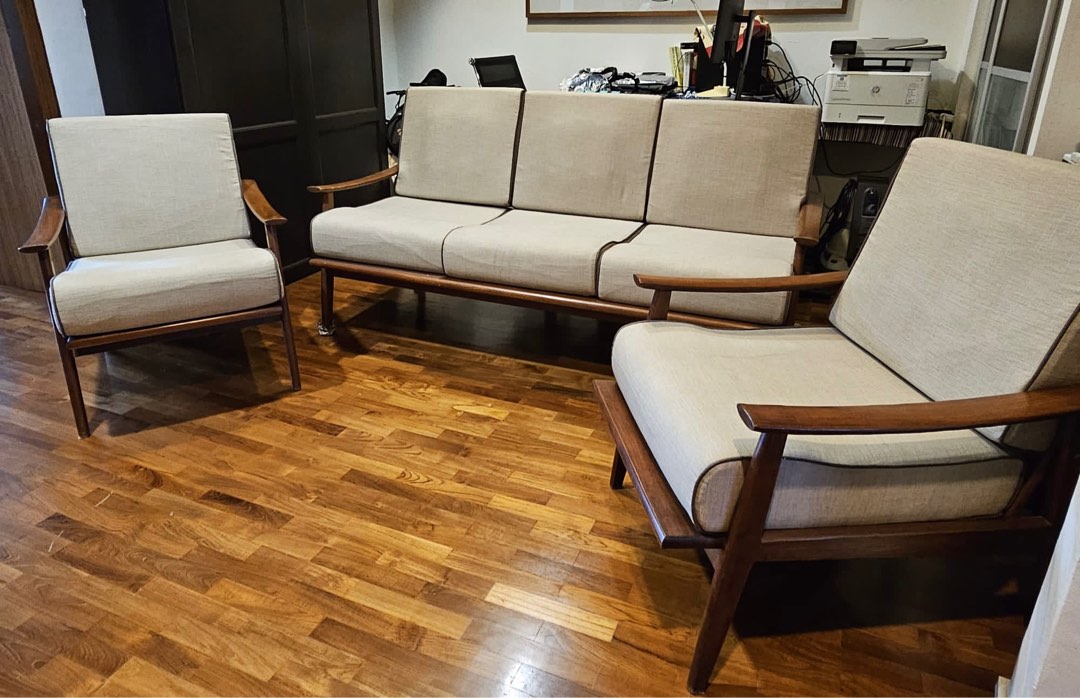Mid century teak fifties sixties sofa set ; vintage, Furniture & Home ...