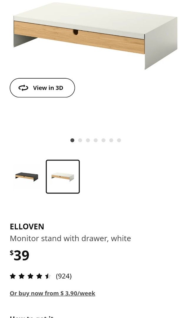 Monitor Stand Elloven Ikea, Furniture & Home Living, Furniture, Tables ...