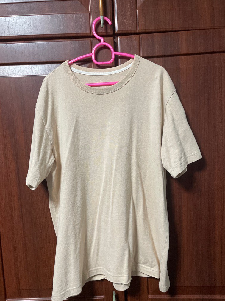 Muji T-Shirt (Beige), Men's Fashion, Tops & Sets, Tshirts & Polo Shirts on Carousell