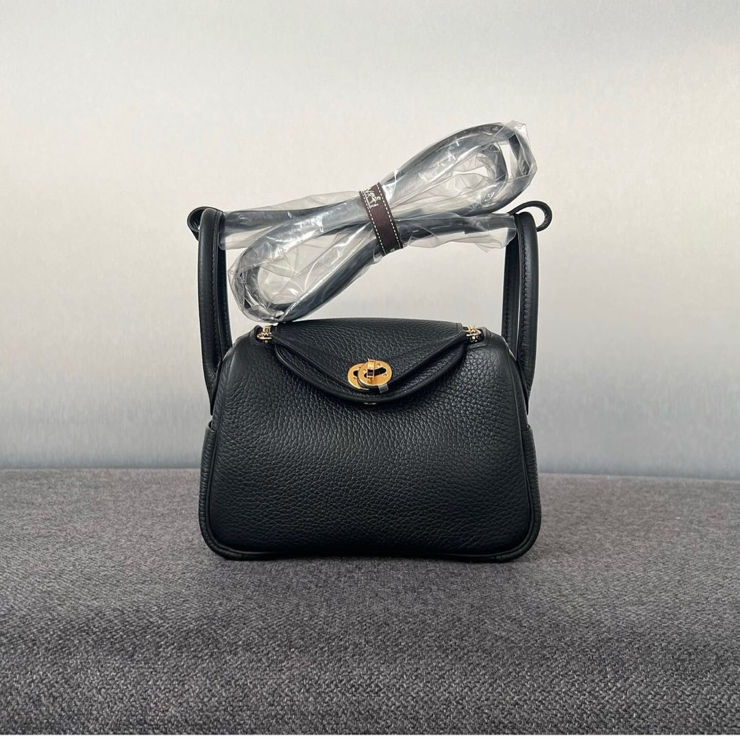 NEW Hermes Lindy Mini Black Clemence Ghw, Luxury, Bags & Wallets on ...