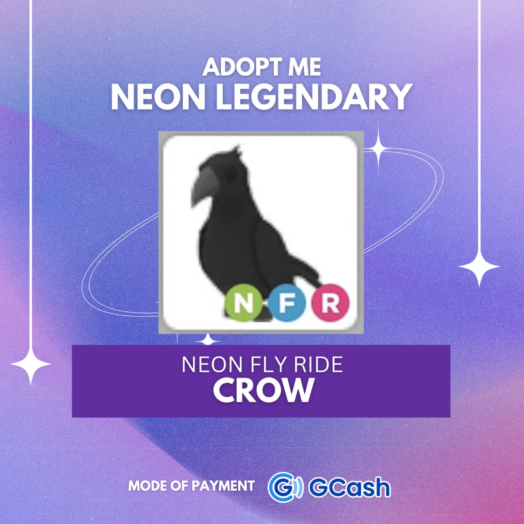 NFR Crow / Neon Crow Adopt Me, Hobbies & Toys, Toys & Games on Carousell