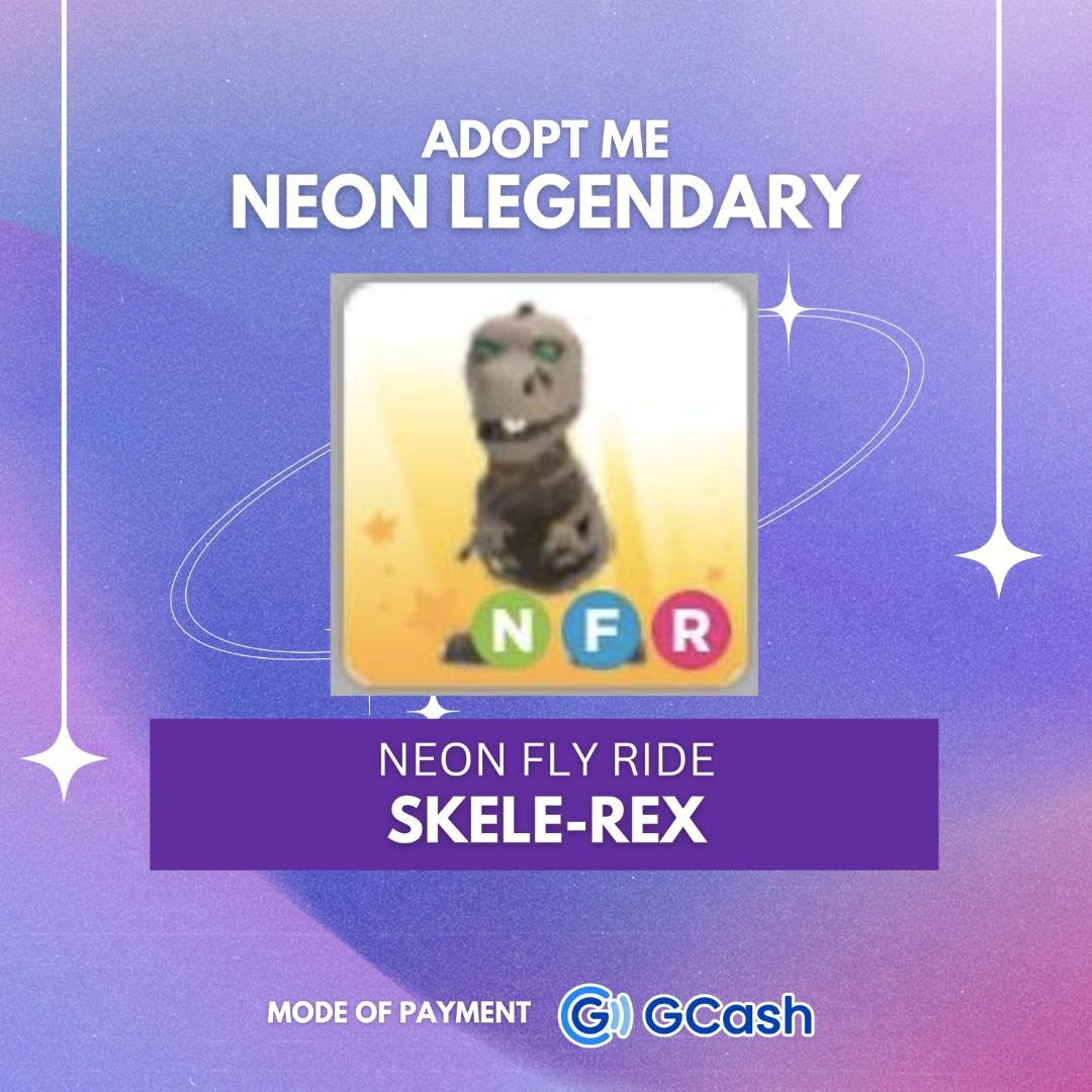 NFR Skeleton Rex / Neon Skele-Rex Adopt Me, Hobbies & Toys, Toys ...