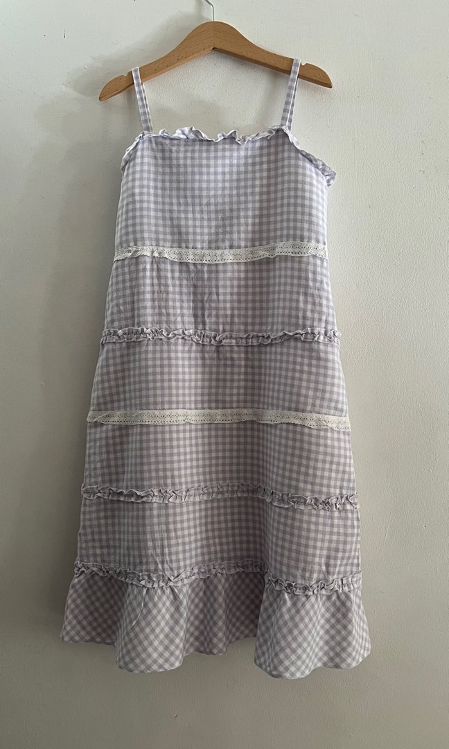 Nicholas and bears gingham linen dress, Babies & Kids, Babies & Kids ...