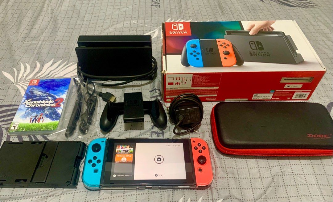 Nintendo Switch V1 Full Set Bundle (Rarely Used), Video Gaming, Video ...