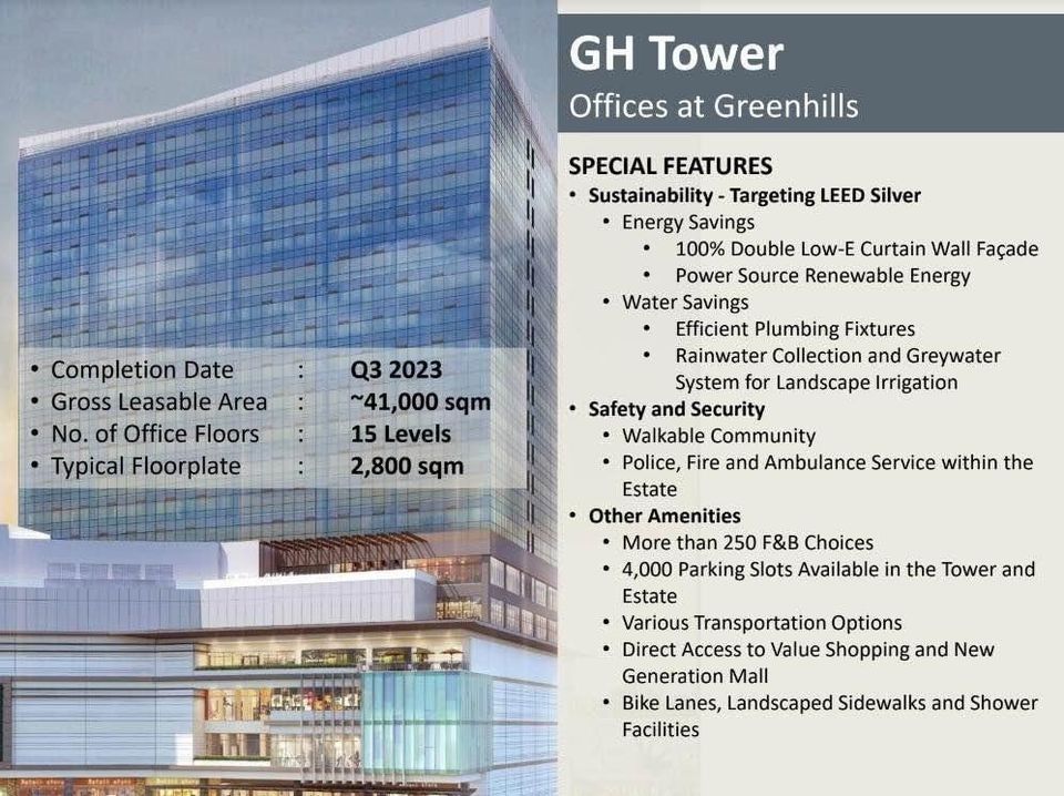 Php 800/sqm Office Space for Rent at GH Tower in Greenhills, San Juan ...