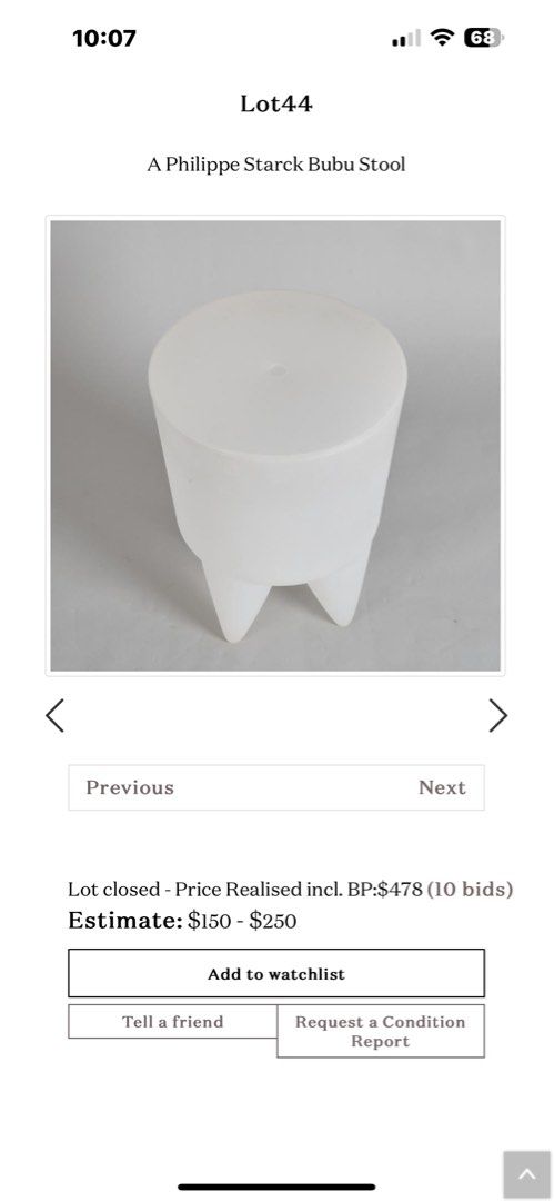 Philip Stark Storage Stool / Side Table, Furniture & Home Living ...