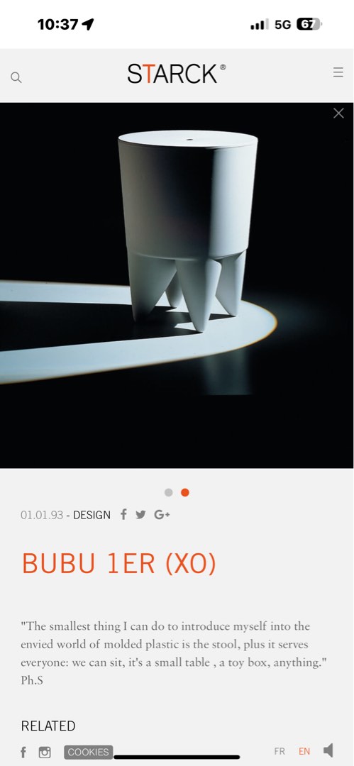 Philip Stark Storage Stool / Side Table, Furniture & Home Living ...