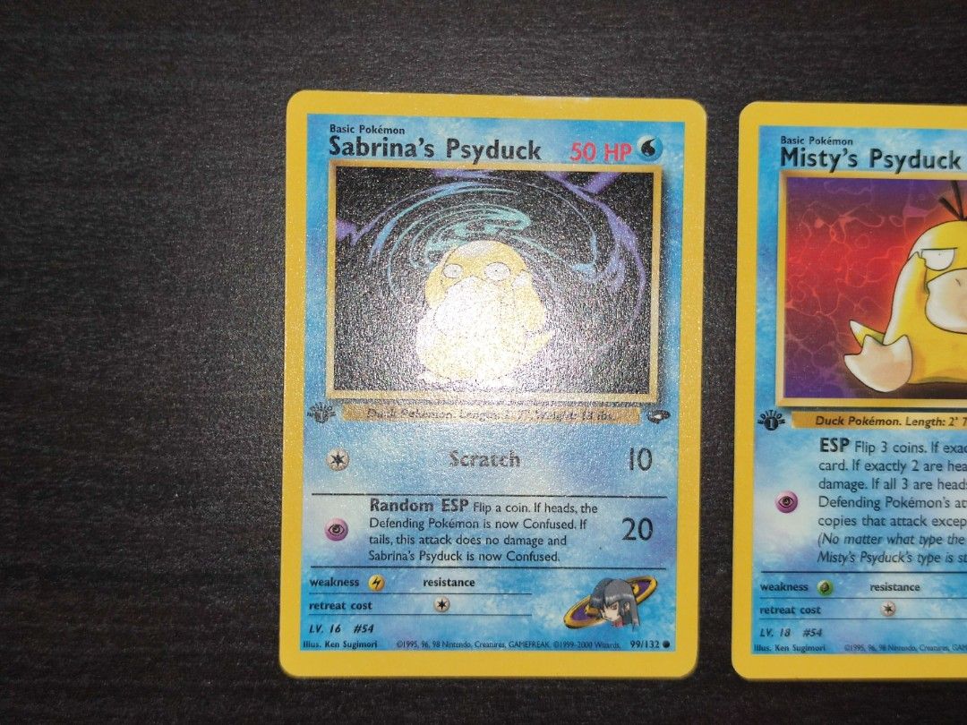 Pokemon Misty's Psyduck 90/132 | Sabrina's Psyduck 99/132 Set, Hobbies ...