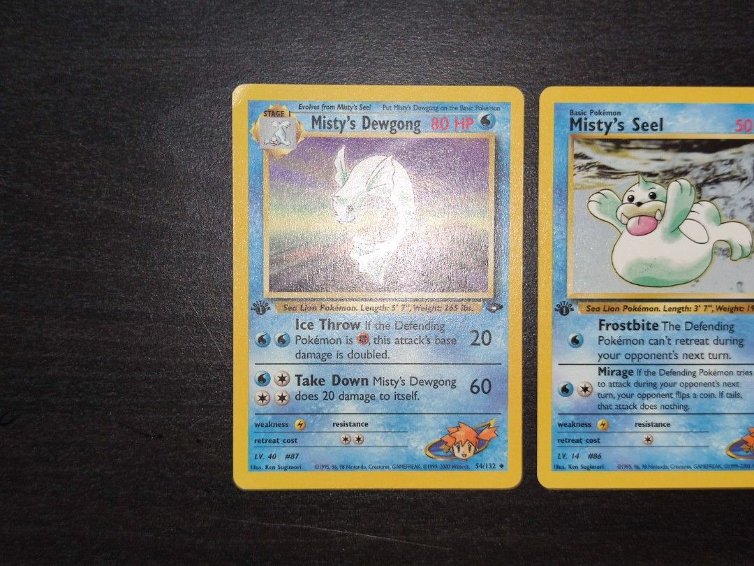 Pokemon Misty's Seel | Misty's Dewgong | Misty's Staryu 1st Edition Set ...
