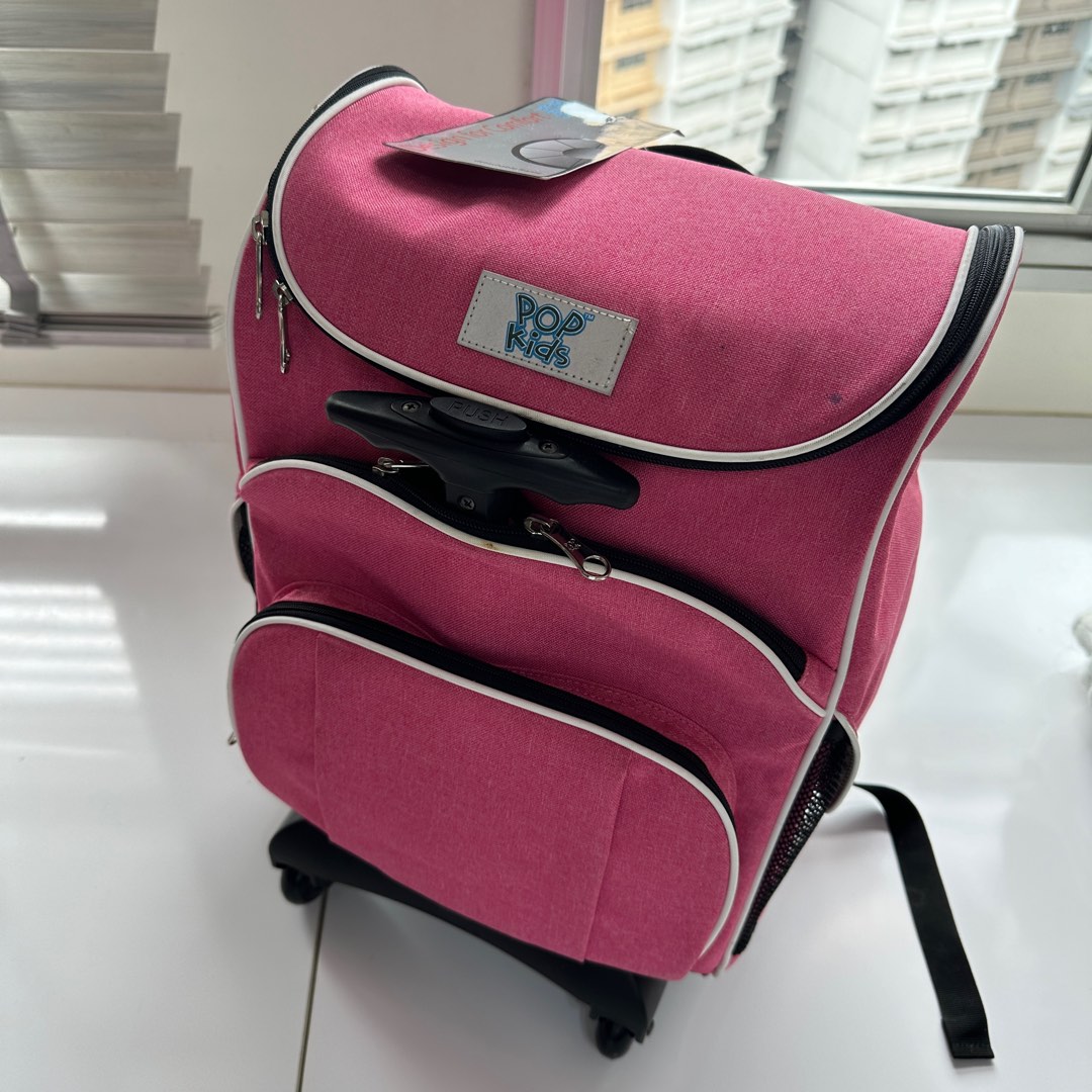 POP Kids School Trolley Backpack / Pink, Hobbies & Toys, Stationery ...