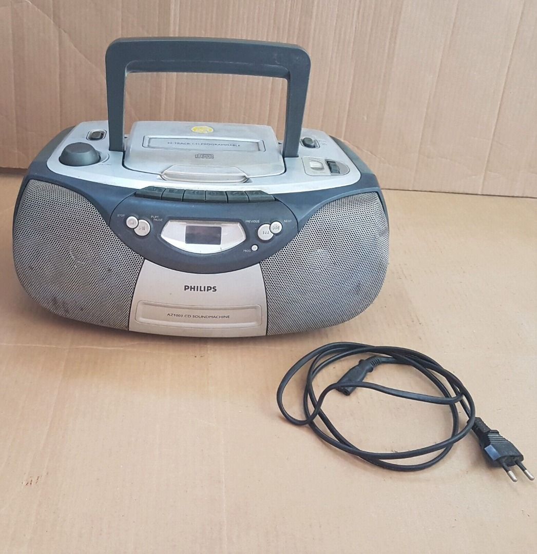Portable Philips AZ1003 Sound Machine, Boombox, 2 Front Speakers ...