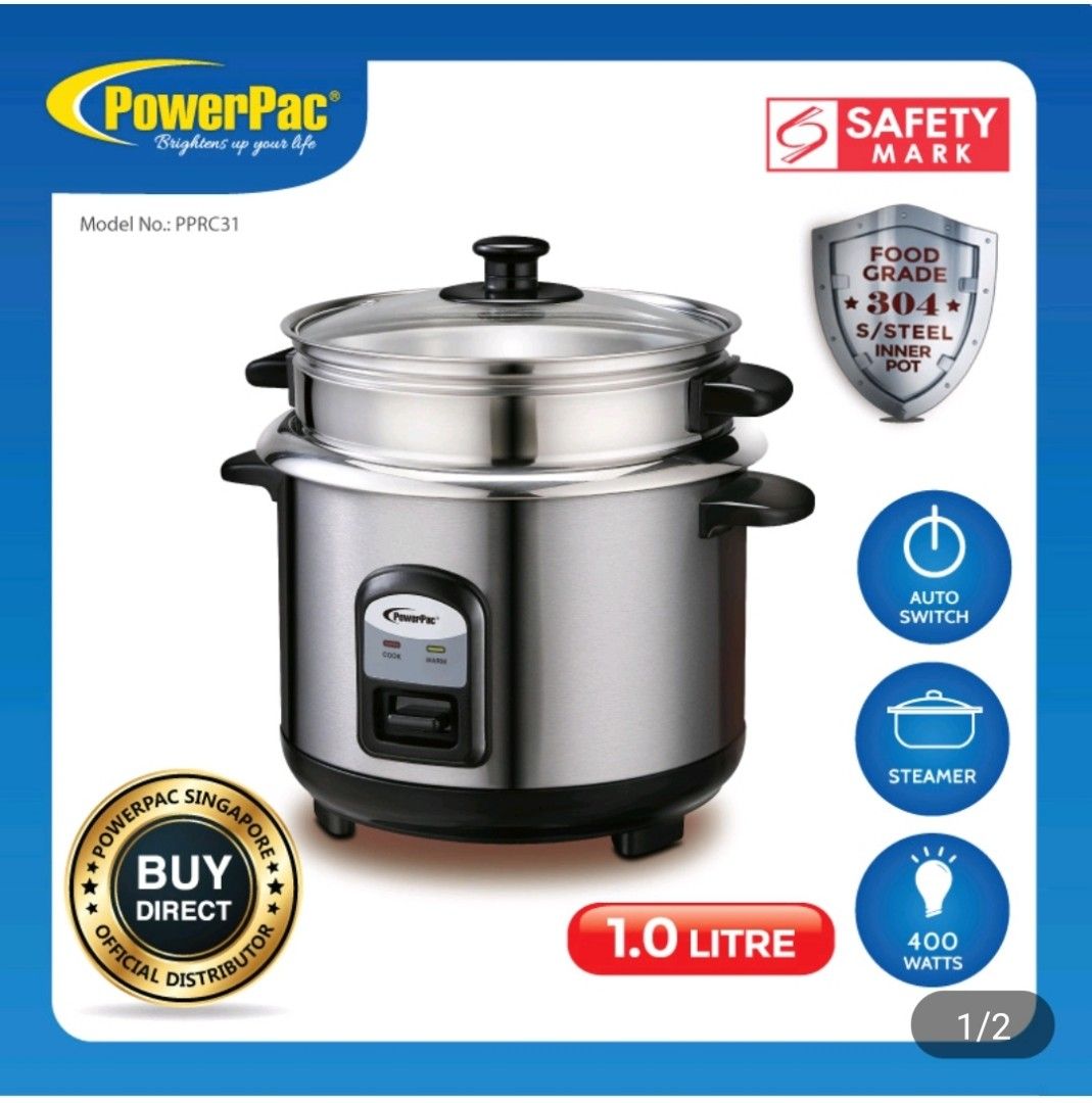 PowerPac 1L Rice Cooker, TV & Home Appliances, Kitchen Appliances ...