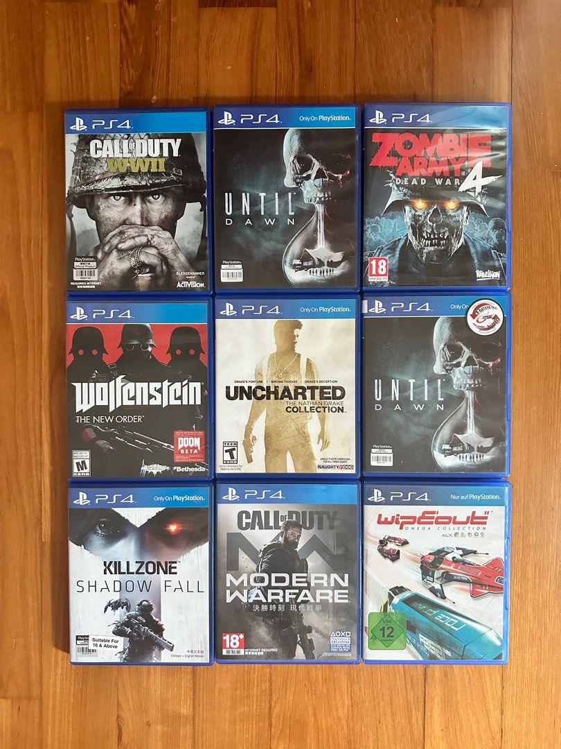 PS4 game Call of Duty WWII / Until Dawn / Zombie Army 4 / Wolfenstein ...