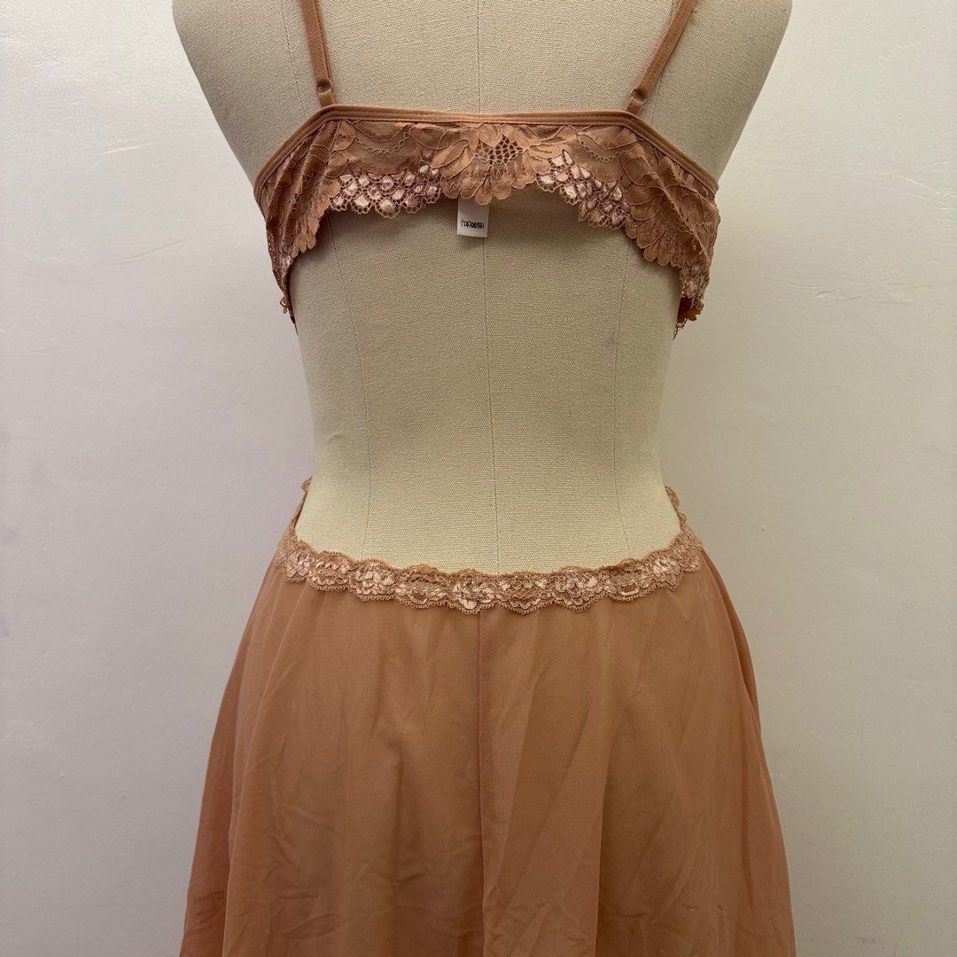 Rare Coquette Rust Lace Ribbon Dress, Women's Fashion, Dresses & Sets ...