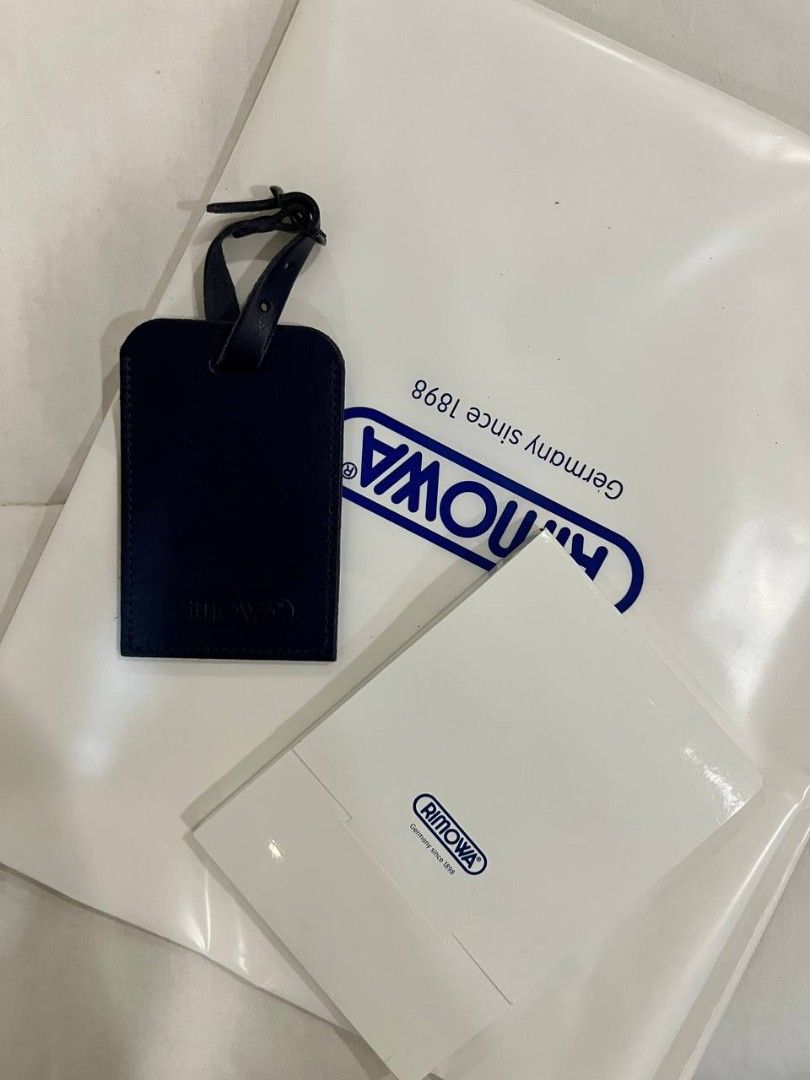 Original Rimowa Luggage Tag Leather Blue, Hobbies & Toys, Travel ...