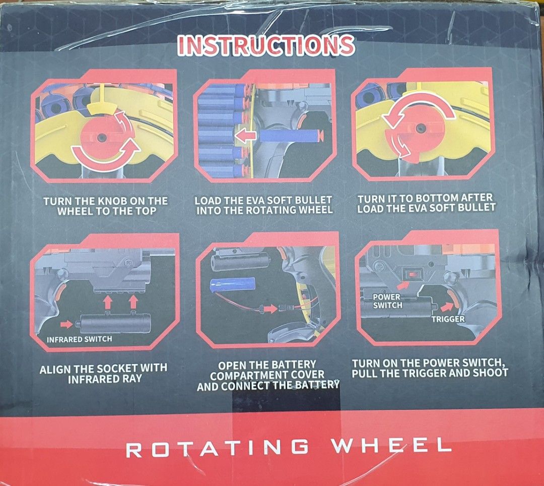 Rotating Wheel Shooter Electric Continuous Eva Soft Bullet Gun, Hobbies ...