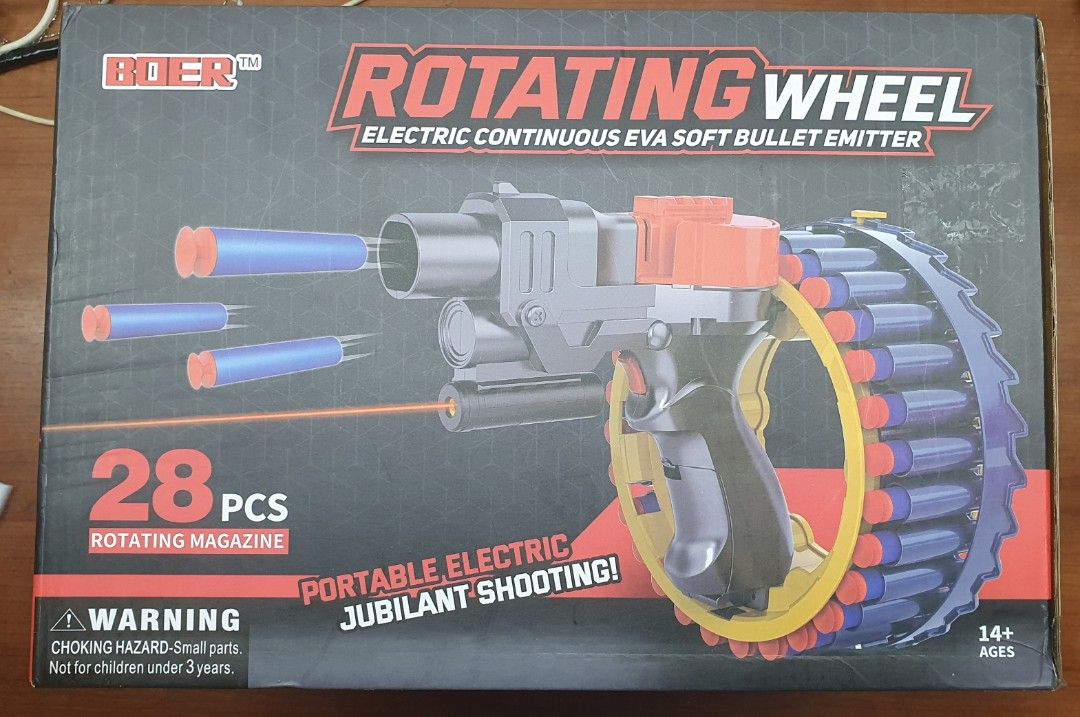 Rotating Wheel Shooter Electric Continuous Eva Soft Bullet Gun, Hobbies ...