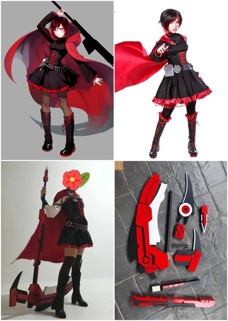 RWBY Ruby Rose S1 cosplay costume with wig and weapon halloween ...