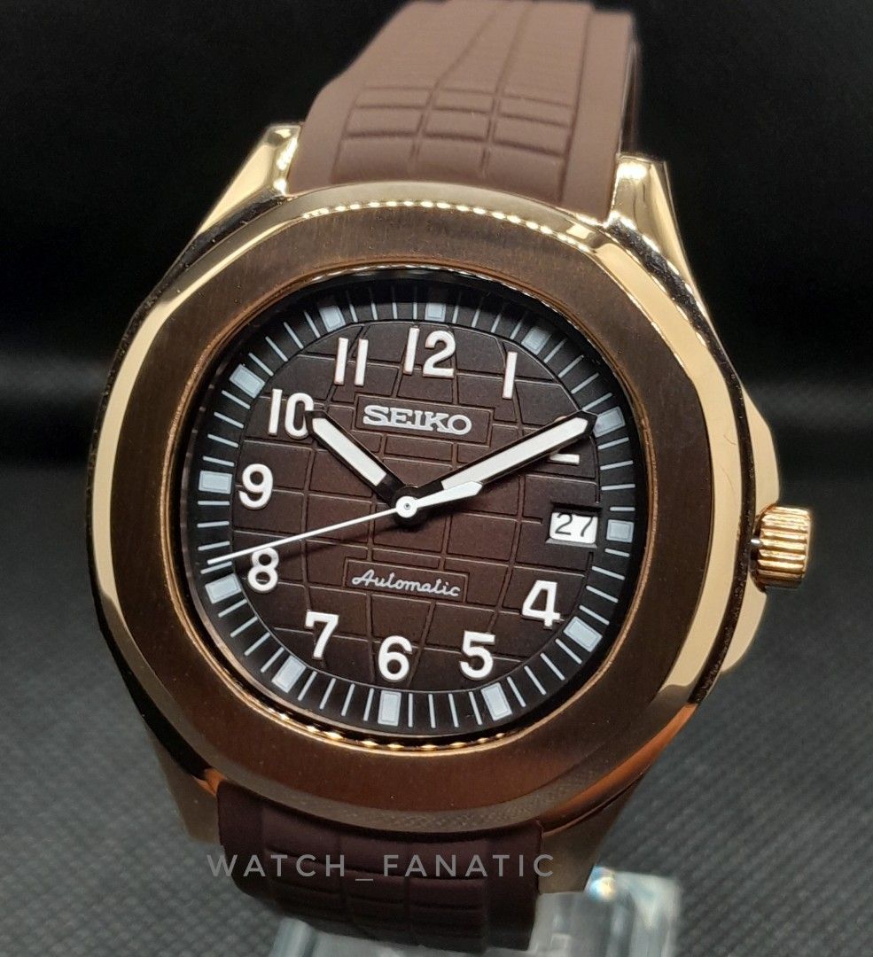 SEIKO [ AQUANAUT EVEROSE GOLD MOD ] 41MM JAPANESE NH35 MOVEMENT, Men's ...